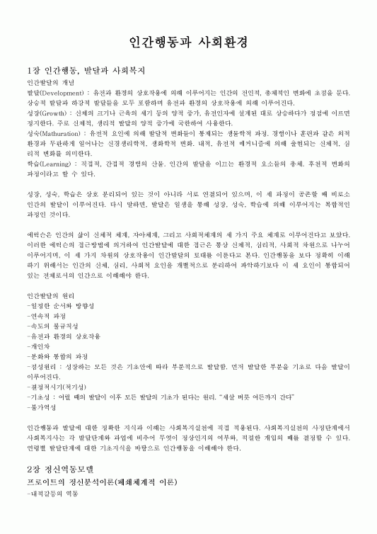 사회복지학을 공부하면서 가장 기본이 되는 과목은 인간행동과 사회환경