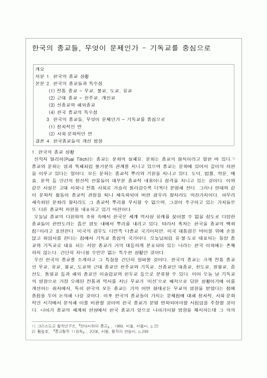 한국의 종교들 무엇이 문제인가? - 기독교를 중심으로