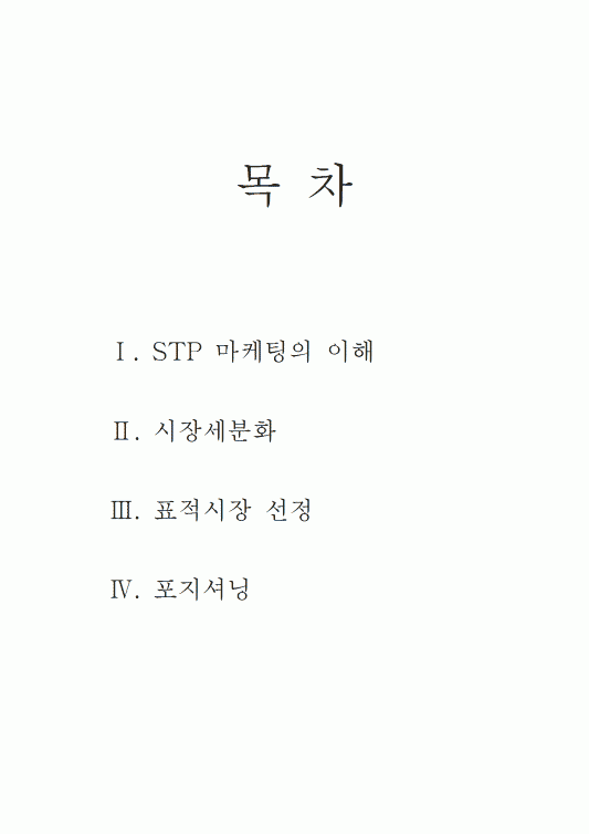 STP 운환마케팅 조사하기