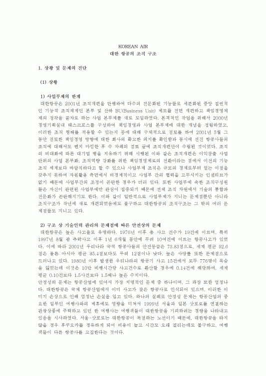 [행정사례연구] Mintzberg의 모형을 이용한 대한항공사 조직 분석