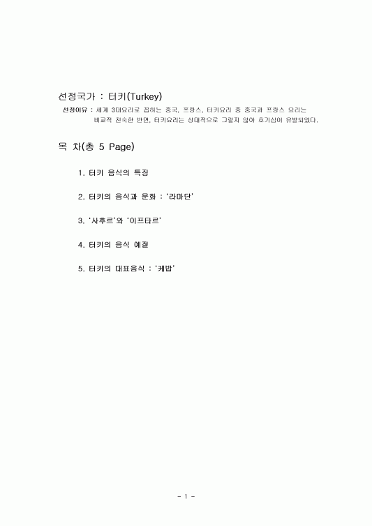 터키음식과 케밥