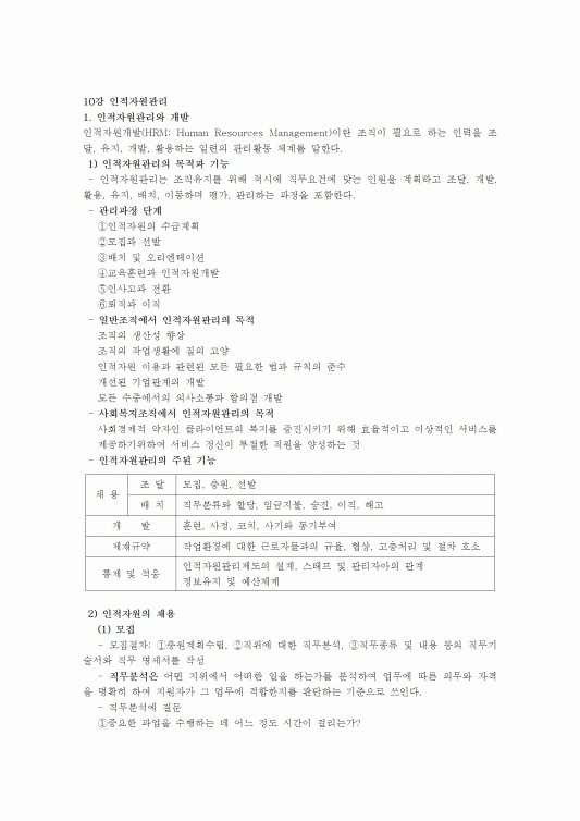 인적 자원관리
