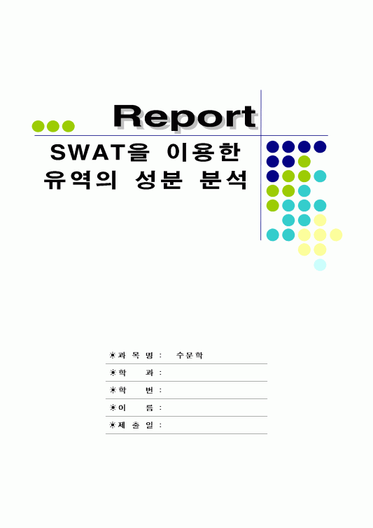 swat을 이용한 유역 분석