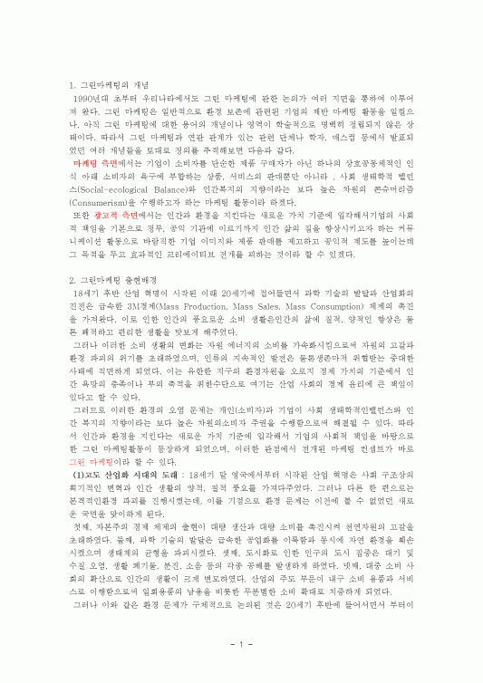그린마케팅과 경제적효과 및 사례