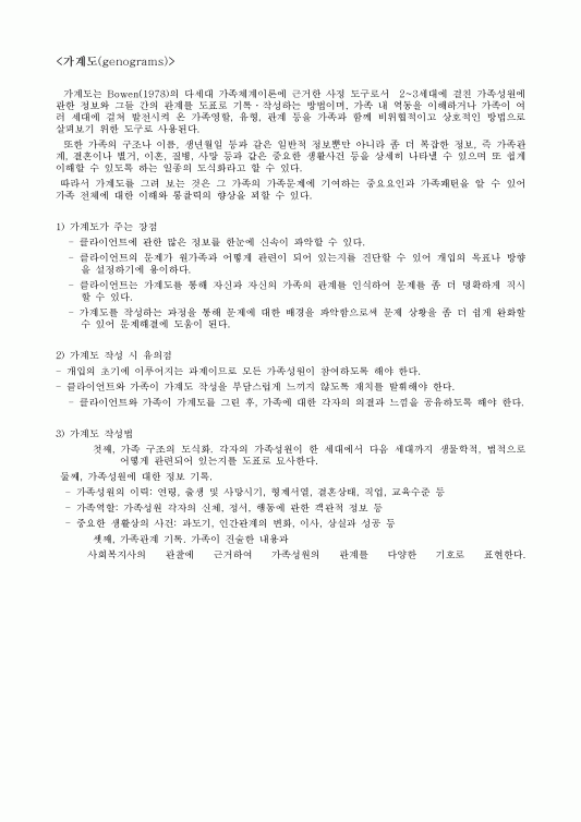 생태도 및 가계도 작성(나의 생태도 및 가계도 포함)