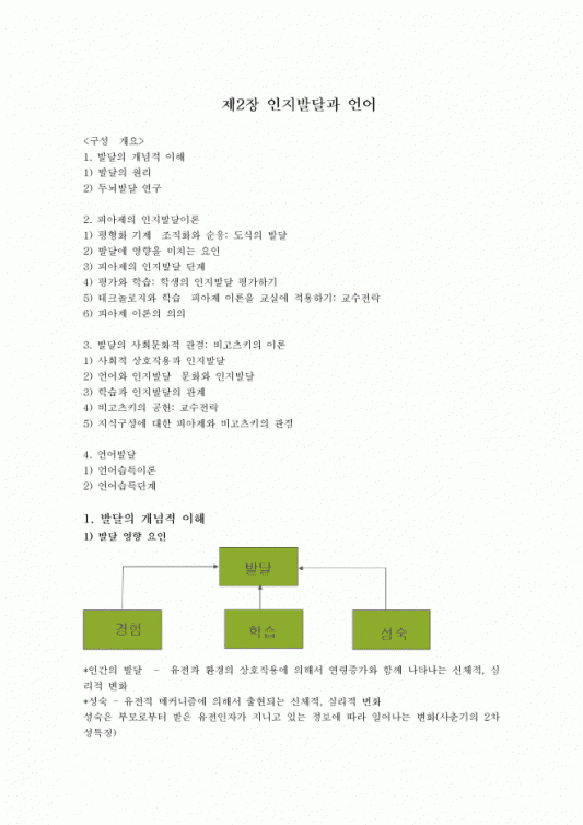 제2장 인지발달과 언어