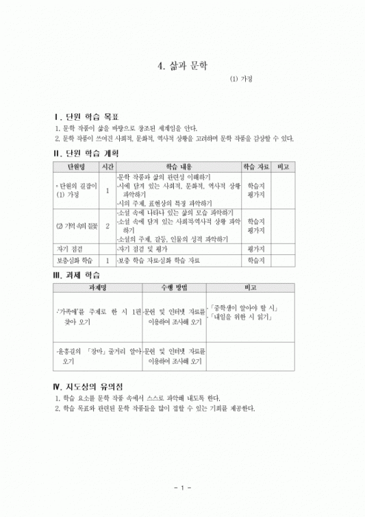 가정 지도안 레포트 자료