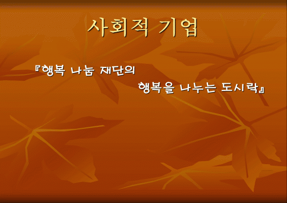 사회적기업PPT