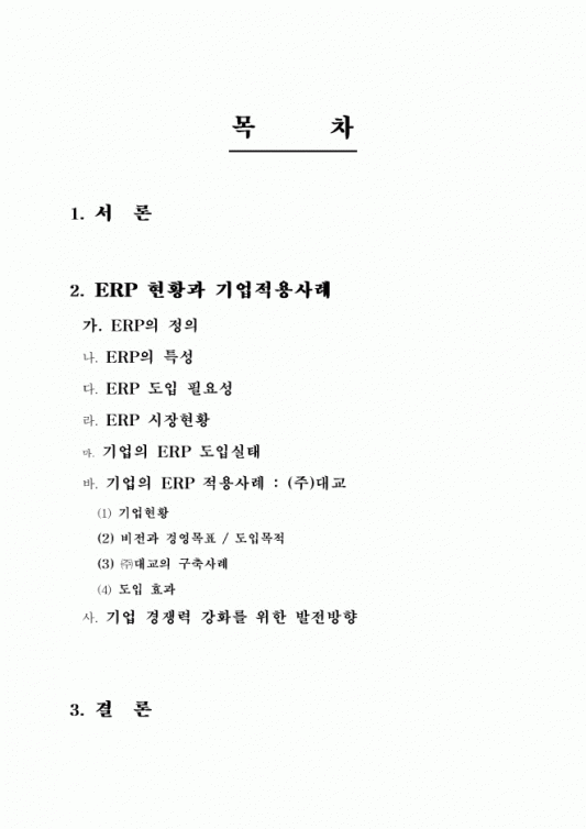 기업 ERP 적용 사례 레포트