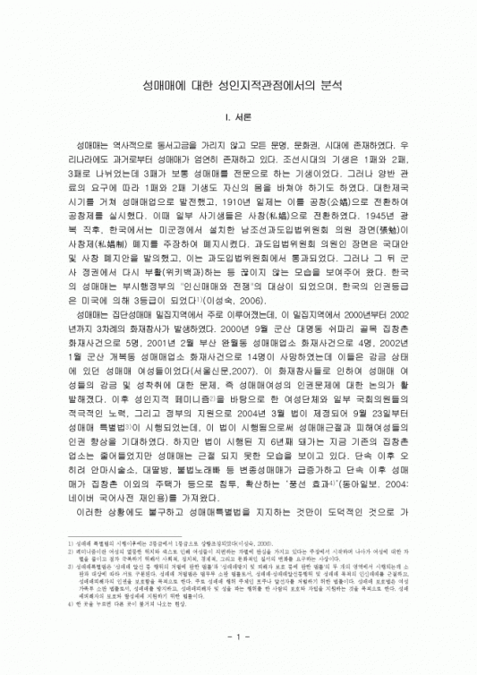 성매매 분석 보고서