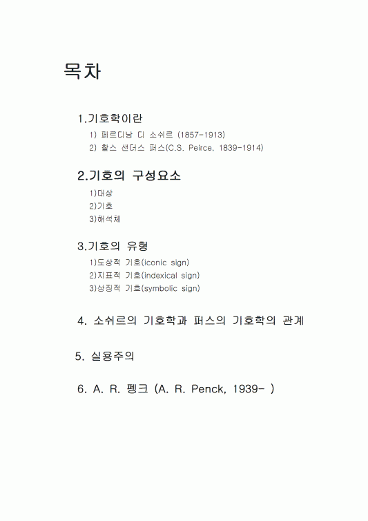 기호학 기호의 구성요소와 유형