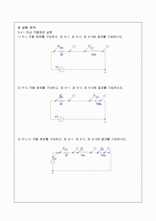 단상 교류회로의 임피던스 및 전력 측정 결과 보고서