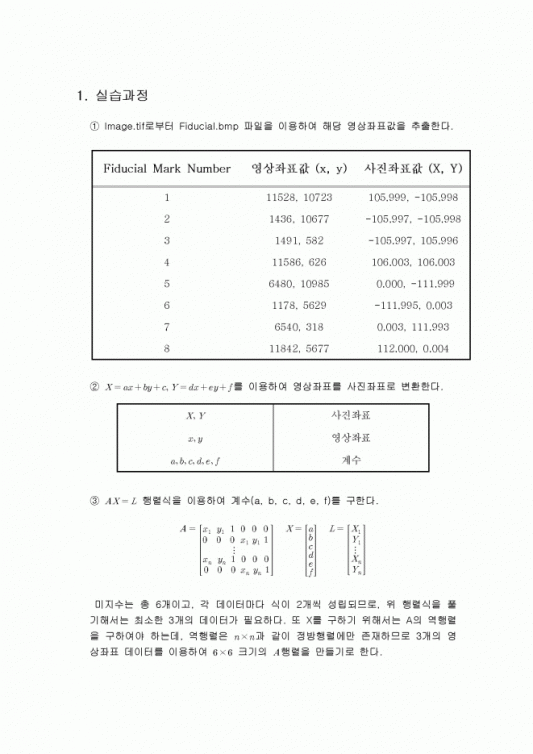 프로그래밍(C++,Matlab)을 이용한 영상좌표변환