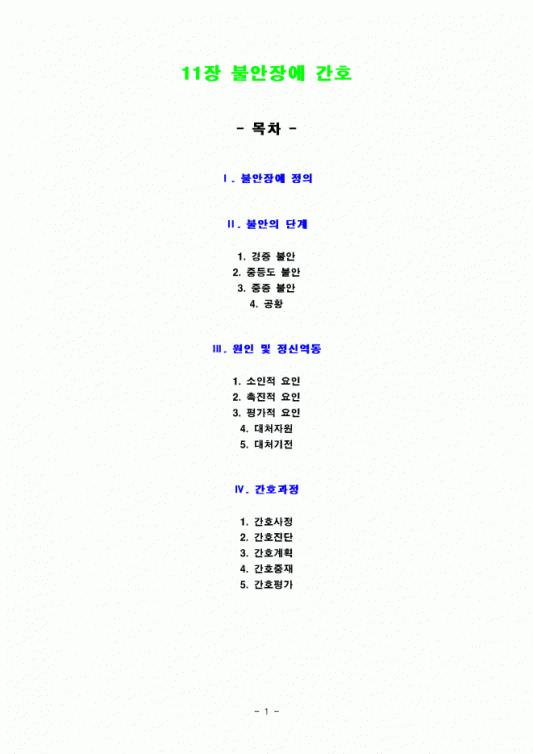 정신간호학] 불안장애 간호