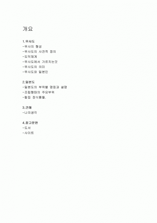 일본과 무사도 일본도