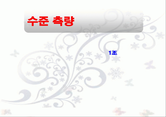 수준측량 발료자료 ppt