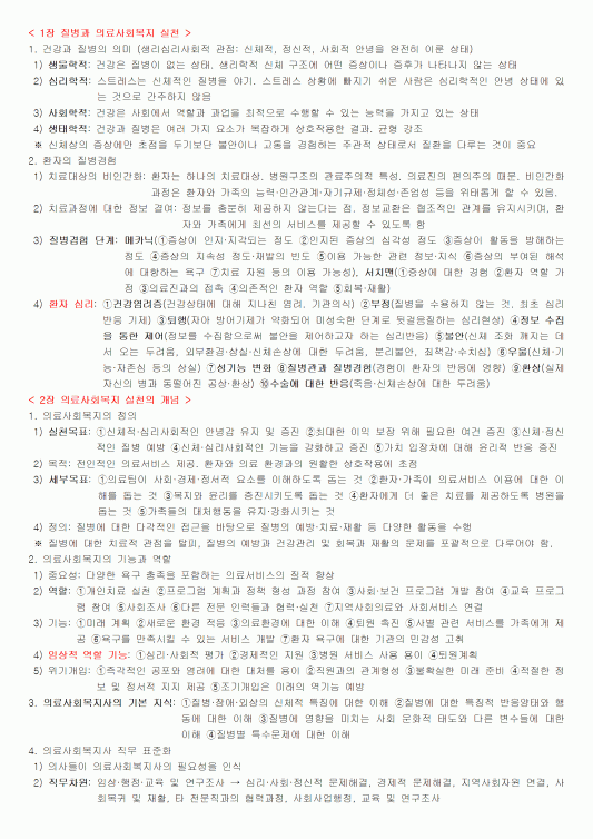 의료사회복지론 요약정리