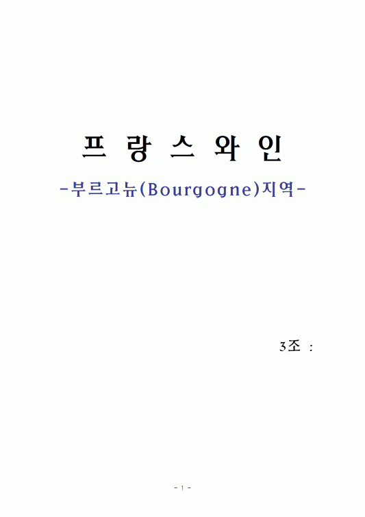 프랑스와인(부르고뉴지역)