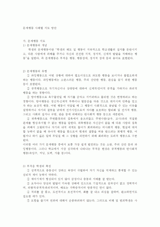 문제행동 사례별 지도 방안 __[석사과정]