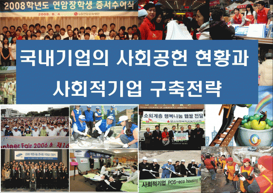 국내기업의 사회공헌 현황과 사회적기업 구축전략