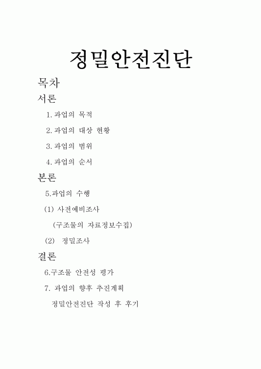 정밀안전진단 및 계획서