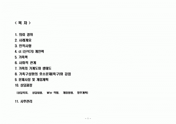 (위기가족사례개입)가정폭력과 알코올 중독증세, 자녀와의 갈등, 의처증 증세의 CT 사례 개입