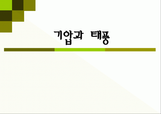 기압과 태풍 레포트 자료