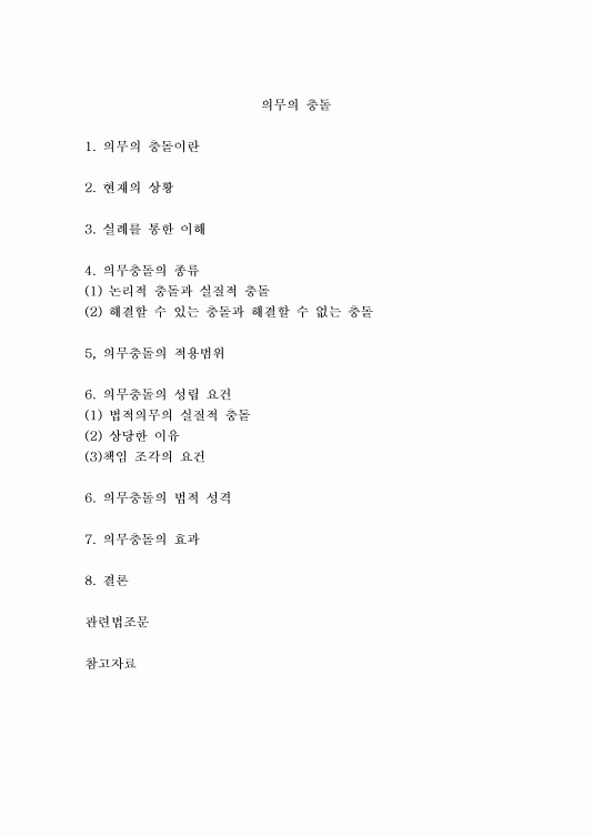 의무의충돌 레포트 자료