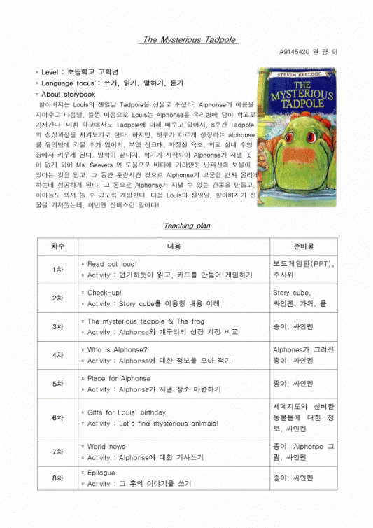 초등영어 레슨플랜과 활동