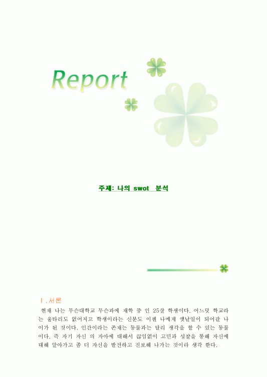 나의swot분석 레포트 자료