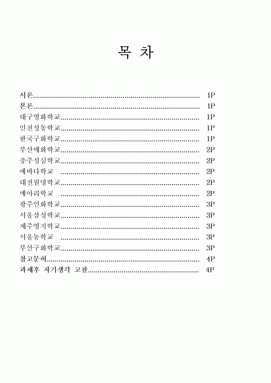 청각장애인학교에 관한 조사