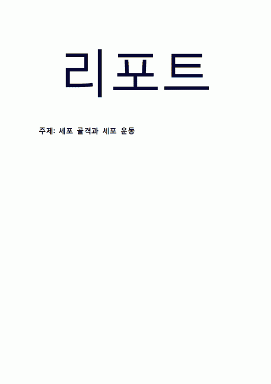세포 골격의 구조와 기능