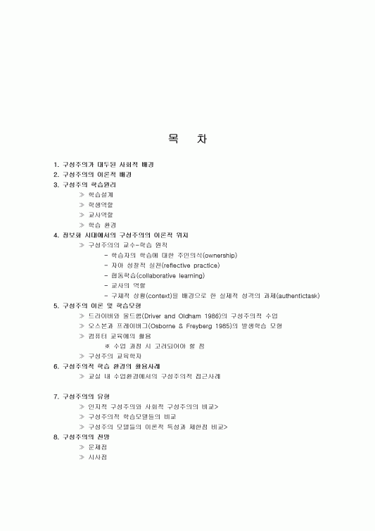 인지적 구성주의와 사회적 구성주의의 비교