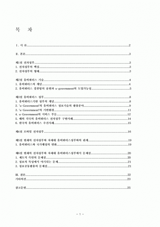 유비쿼터스 정부에 대한 소고