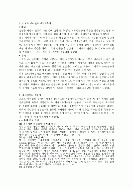 스포츠 에이전트를 통한 마케팅
