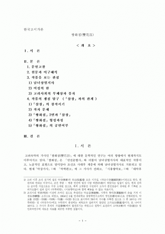 쌍화점 雙花店