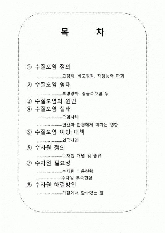 [환경과인간] 수질오염 정의와 원인 및 실태와 오염사례,예방대책