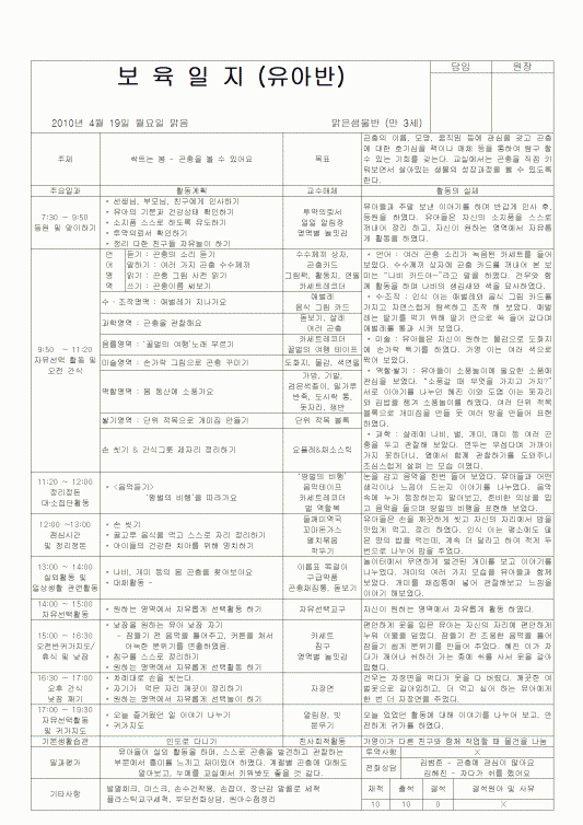평가인증 통과한 만3세 2월 2째주 봄 : 곤충