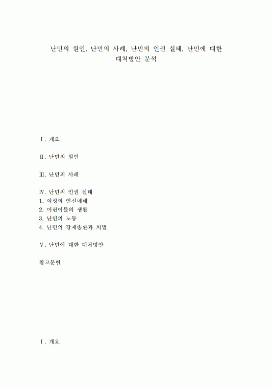 [난민][난민의 원인][난민의 사례][난민의 인권 실태][난민에 대한 대처방안]난민의 원인, 난민의 사례, 난민의 인권 실태, 난민에 대한 대처방안 분석(난민 원인, 난민 사례, 난민 인권 실태, 난민 대처방안)