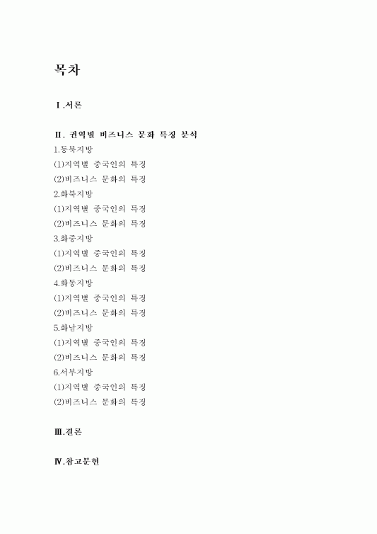 중국권역별 비즈니스 문화 특징 분석