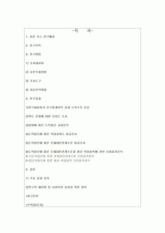 문제성 도박중독자들의 성적과 대인관계 문제성 조사(대학생을 중심으로)