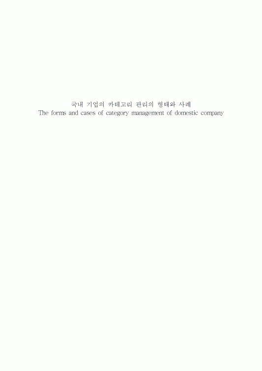 국내기업의카테고리관리