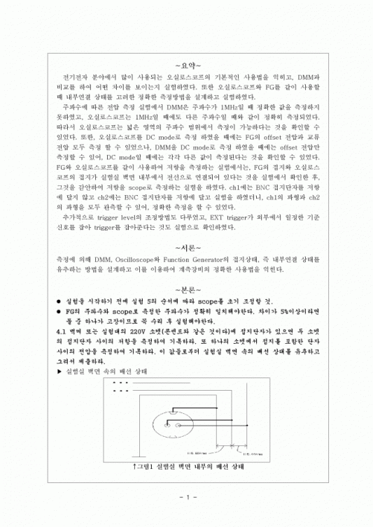 설계실습 6. 계측장비 및 교류전원의 접지상태의 측정방법 설계 - 결과레포트