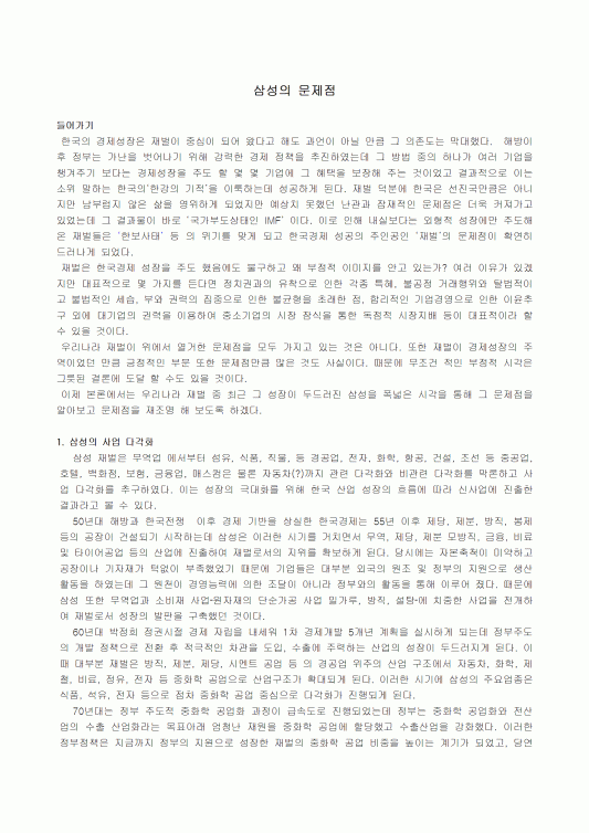 삼성의 문제점