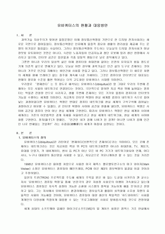유비쿼터스의 현황과 대응방안