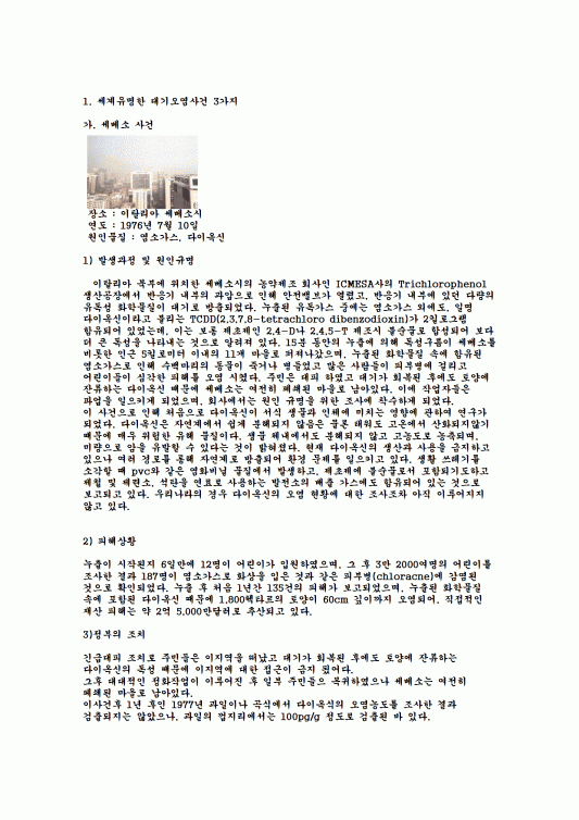 환경과 공해 레포트 자료