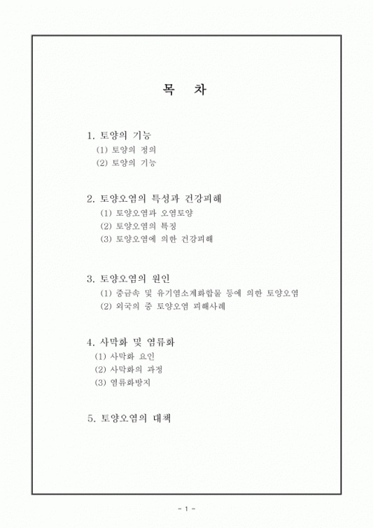 토양의 기능, 오염원인, 사막화, 인간에 미치는 영향