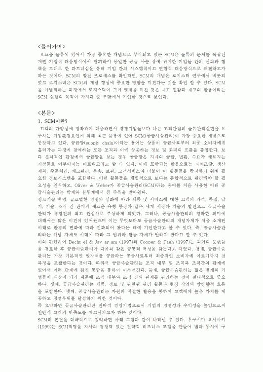 [SCM] SCM의 기본이론과 추진전략