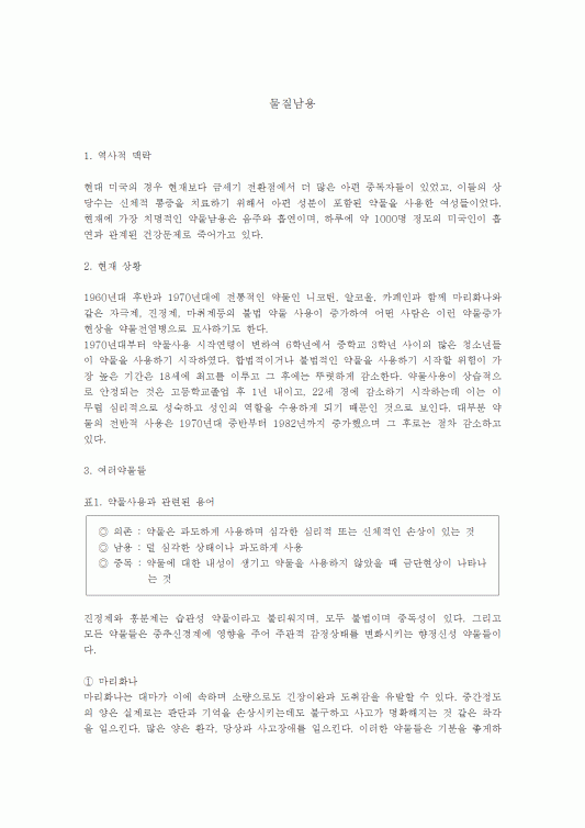 약물남용의 현 상황과 예방 및 치료