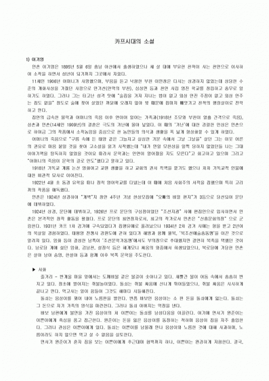 카프시대의 소설
